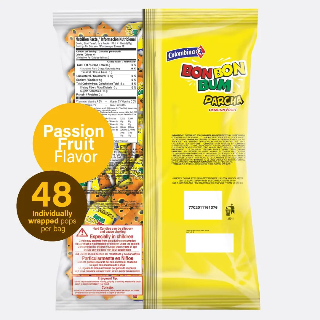 Bon Bon Bum Passion Fruit | 48 Ct – Colombina